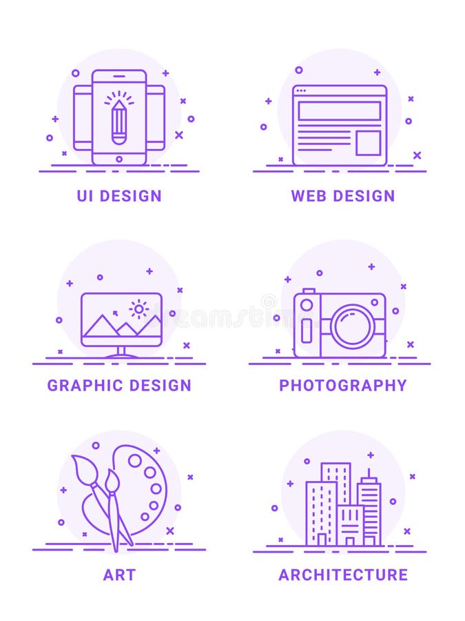 Insieme di vari simboli illustrazione di stock. Illustrazione di ...