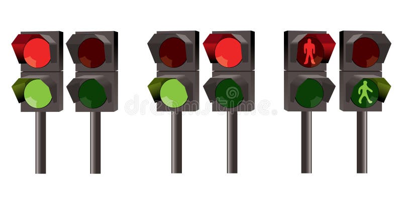 Insieme Di Vettore Dei Semafori Illustrazione Vettoriale ...