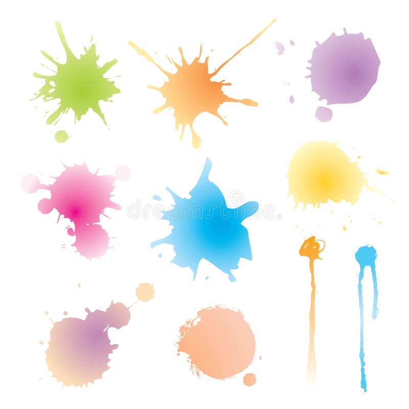 Set Vettoriale Di Macchie Ad Acquerello Colorate Illustrazione ...