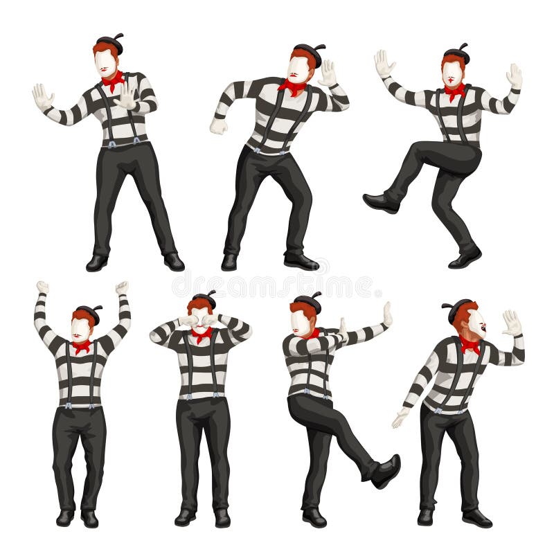 Disegno a Penna Ed Inchiostro Del Mimo Illustrazione di Stock ...