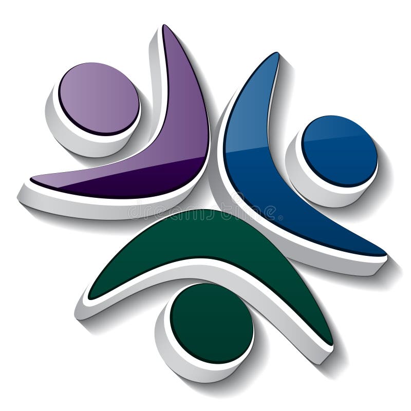 Insieme Simbolo Della Gente 3d Illustrazione Vettoriale - Illustrazione ...