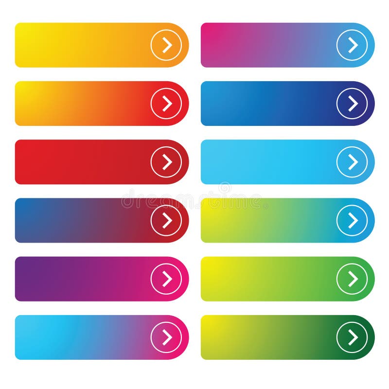 Insieme Vuoto Variopinto Del Bottone Di Web Illustrazione Vettoriale ...