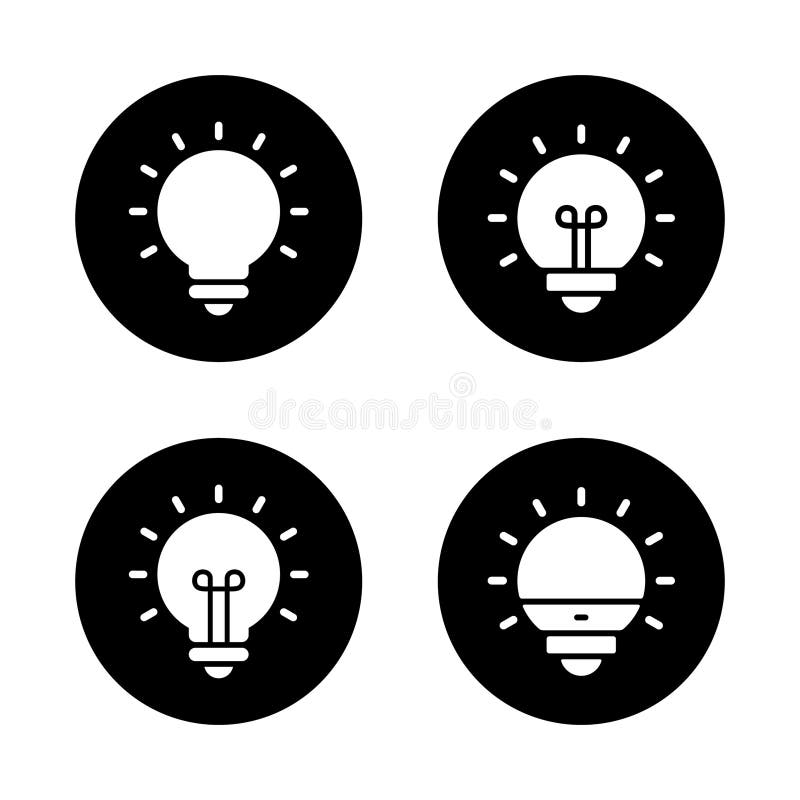 Insight Bulb, Lamp Icon Set. Lightbulb Concept Stock Vector ...