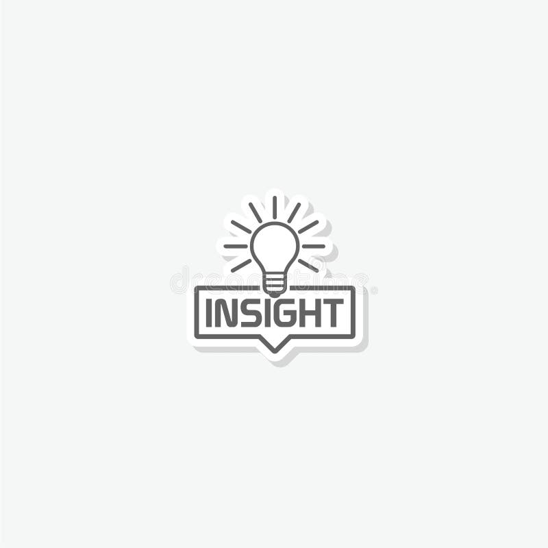 Insight Icon Sticker Isolated on Gray Background Stock Vector ...