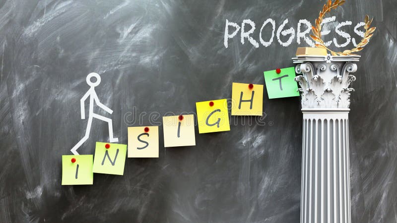 Insight leads to Progress stock illustration. Illustration of achieve ...