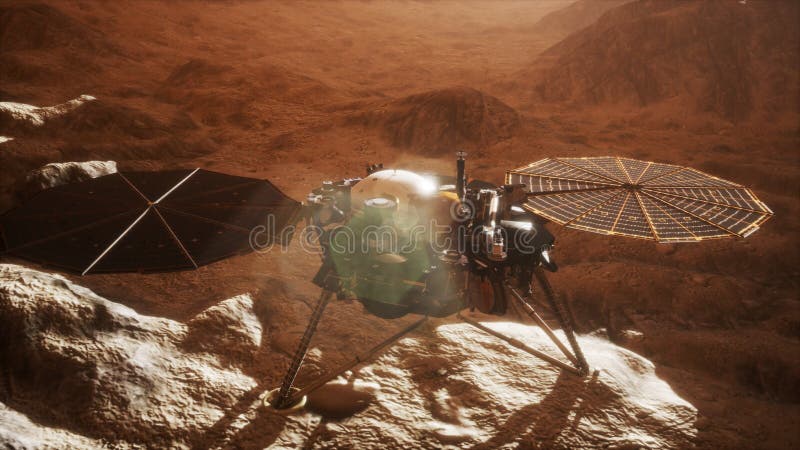 Insight Mars Exploring the Surface of Red Planet Stock Illustration ...
