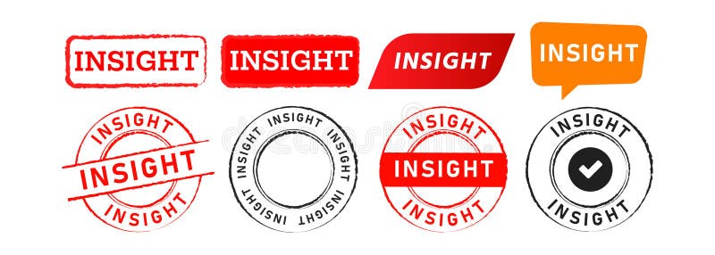 Insight Rectangle Circle Rubber Stamp and Speech Bubble Label Sticker ...