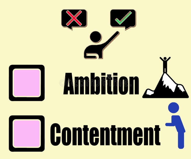 Lifestyle Decision Test between Ambition and Contentment Illustration ...