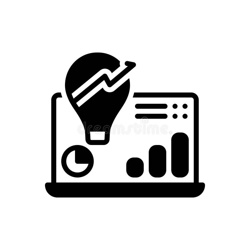 Black Solid Icon for Insights from, Data and Finance Stock Illustration ...