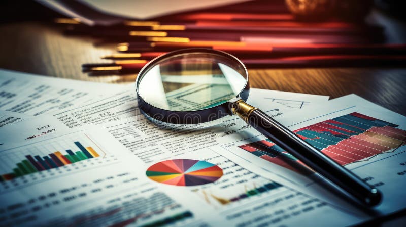 Insights Magnifying Glass Data Stock Illustration - Illustration of ...