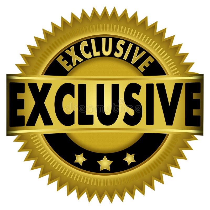 Insigne exclusif d'or illustration stock. Illustration du collant ...