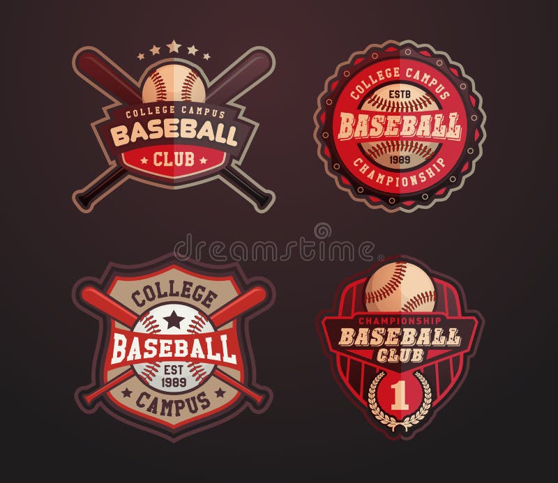 Insignes De Base-ball Et Labels, Sport Logo Design Illustration de ...