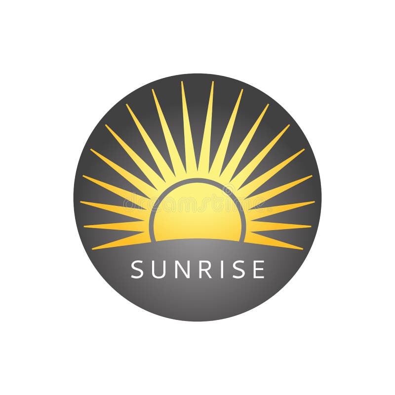 Insignia Asoleada Insignia Con El Sol Icono De La Salida Del Sol ...