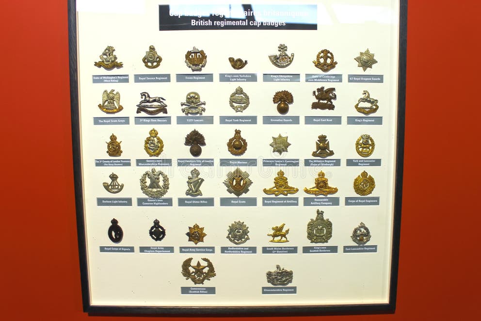 Insignia Badges British Army at the Museum Editorial Stock Image ...