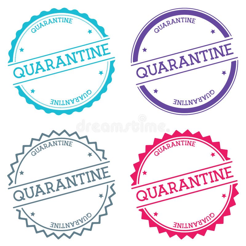Insignia De La Cuarentena Aislada En El Fondo Blanco Ilustración del ...