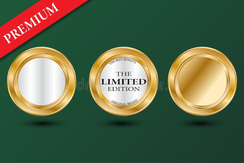 Insignia de prima de oro ilustración del vector. Ilustración de sello ...