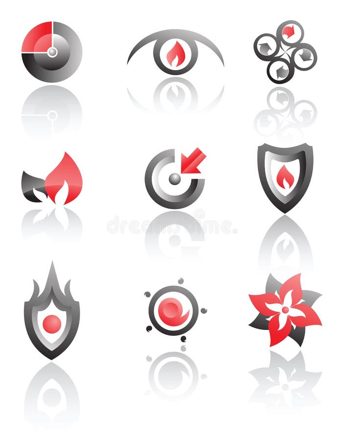 Insignias Del Vector Fijadas De Símbolos Ilustración del Vector ...