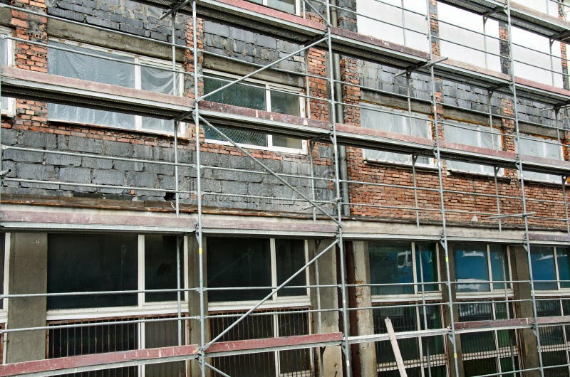 Insolating a Building with Styrofoam Stock Photo - Image of durability ...