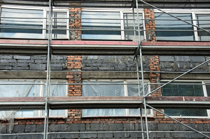 Insolating a Building with Styrofoam Stock Image - Image of white ...