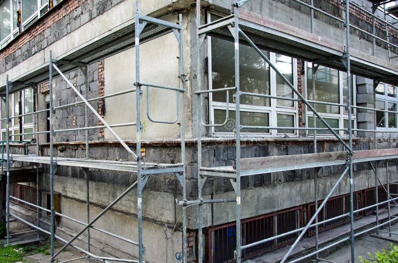 Insolating a Building with Styrofoam Stock Photo - Image of white ...