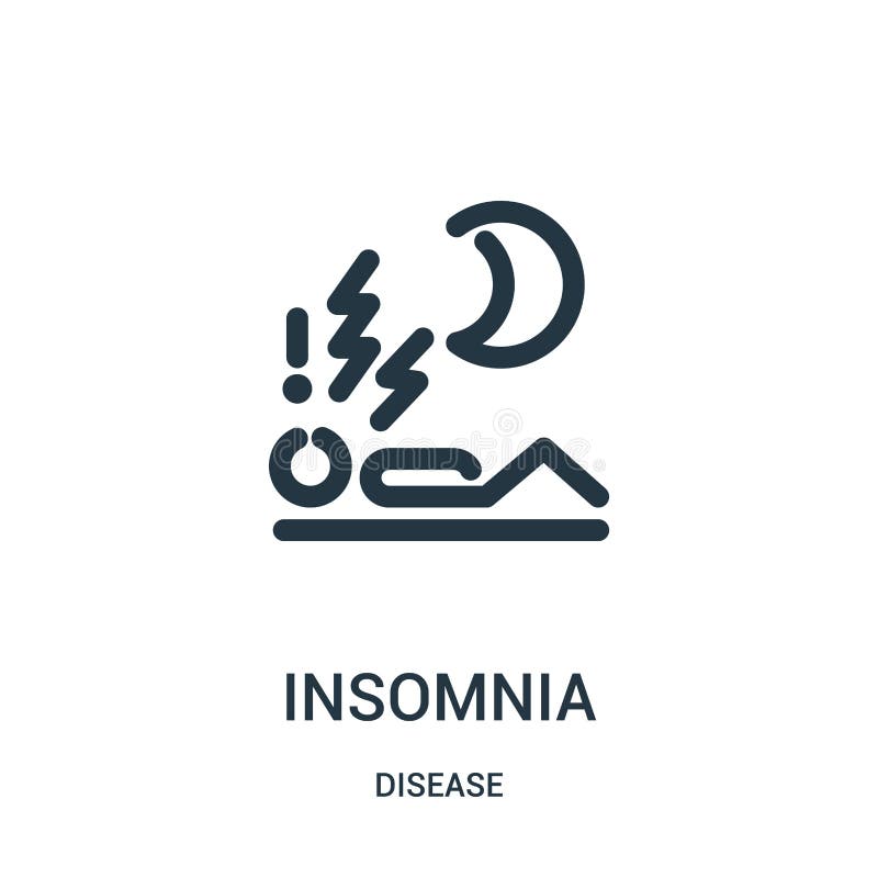 Insomnia Icon Vector From Disease Collection Thin Line Insomnia Outline Icon Vector