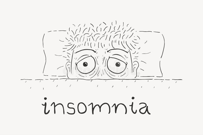 Insomnia Man Expression Draw Stock Vector - Illustration of problem ...