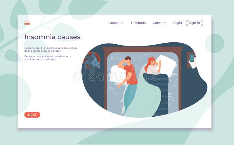 Insomnia Mental Sleep Problem, Sleeplessness Web Application Website ...