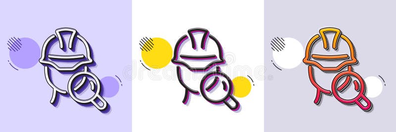 Inspect Line Icon. Builder Quality Sign. Halftone Dotted Pattern ...