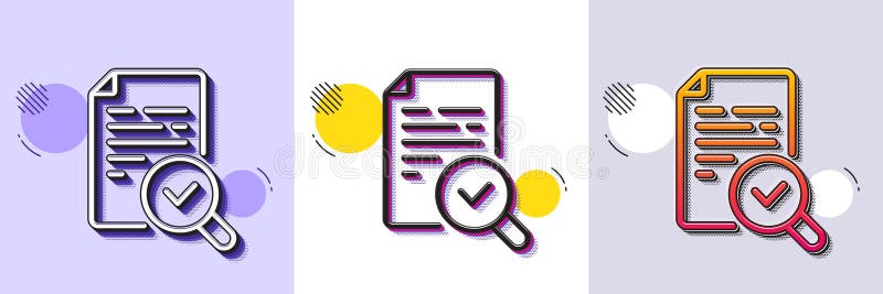 Inspect Line Icon. Quality Research Sign. Halftone Dotted Pattern ...