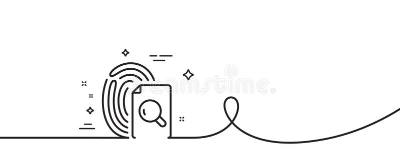 Inspect Line Icon. Research Documents Sign. Continuous Line with Curl ...