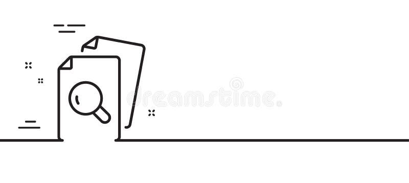 Inspect Line Icon. Research Documents Sign. Minimal Line Pattern Banner ...