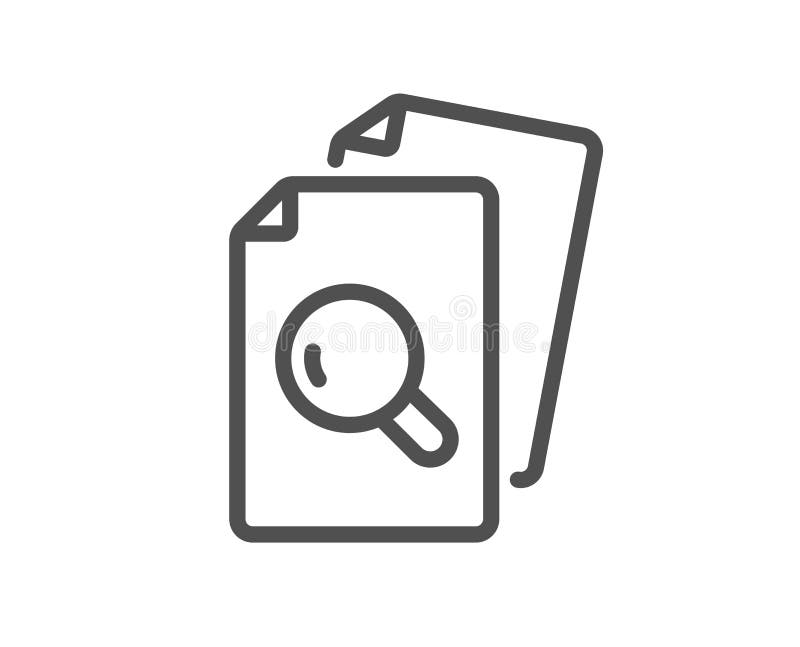 Inspect Line Icon. Research Documents Sign. Vector Stock Vector ...