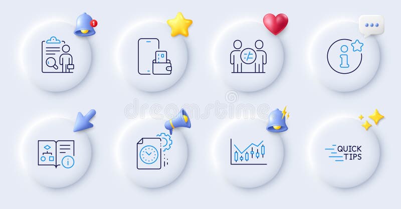 Inspect Technical Algorithm And Info Line Icons For Web App Printing Vector Stock Vector