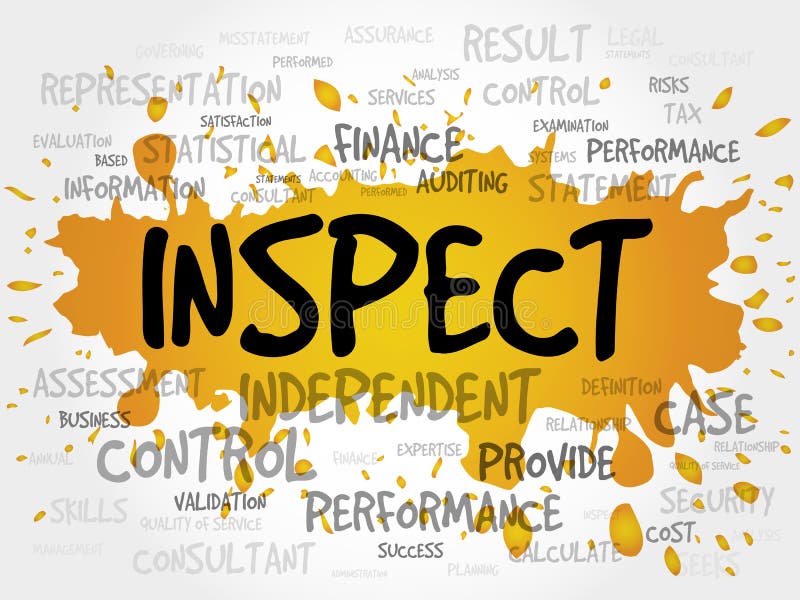 INSPECT word cloud stock illustration. Illustration of inspect - 200069779