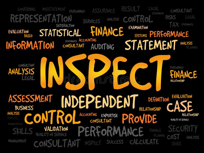 INSPECT word cloud stock illustration. Illustration of inspect - 200069779