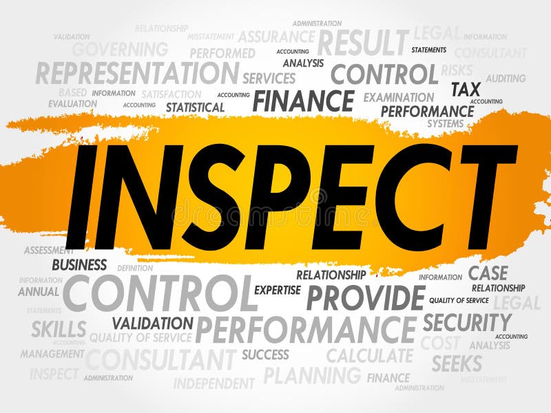 INSPECT word cloud collage stock illustration. Illustration of audited ...