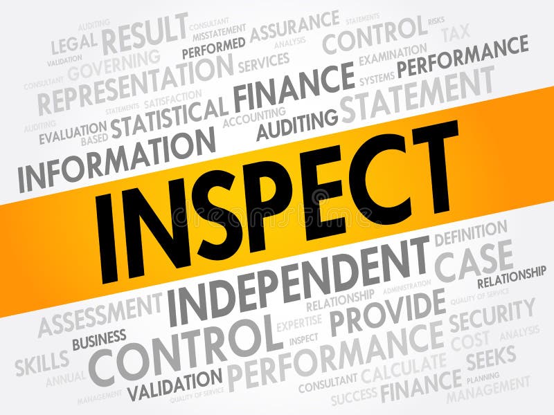 INSPECT word cloud collage stock illustration. Illustration of audited ...