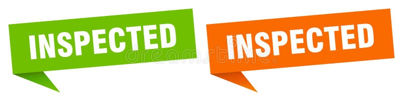 Inspected Banner. Inspected Speech Bubble Label Set Stock Vector ...