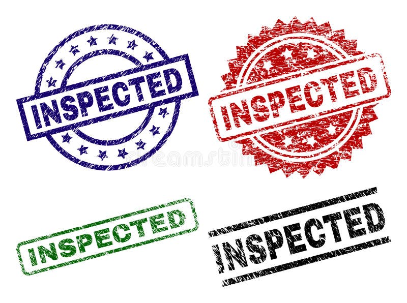Scratched Textured INSPECTED Seal Stamps Stock Vector - Illustration of ...