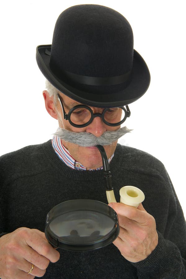 Inspecteur avec la loupe image stock. Image du détective - 18348673