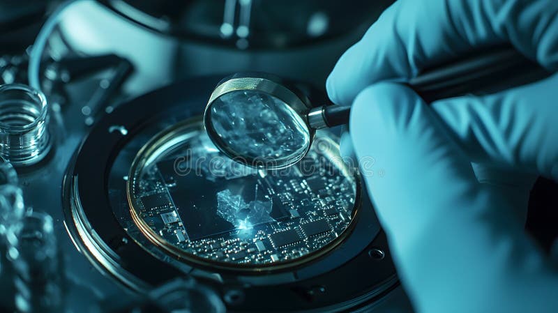 Inspecting Circuitry Components Laboratory Action Shot Technical ...