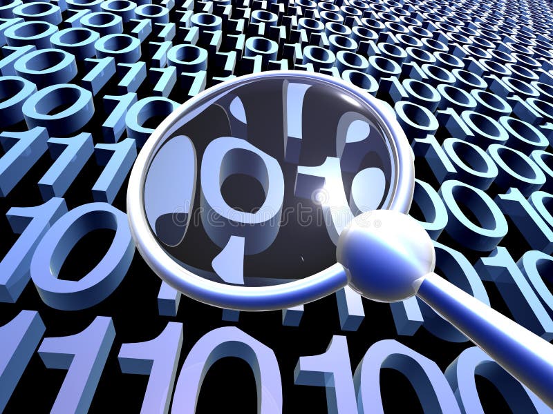 Inspecting Data - Blue 2 stock illustration. Illustration of enlarge ...