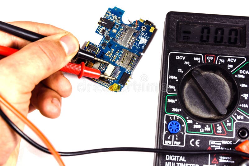 Multimeter with cables stock image. Image of cable, battery - 17271975