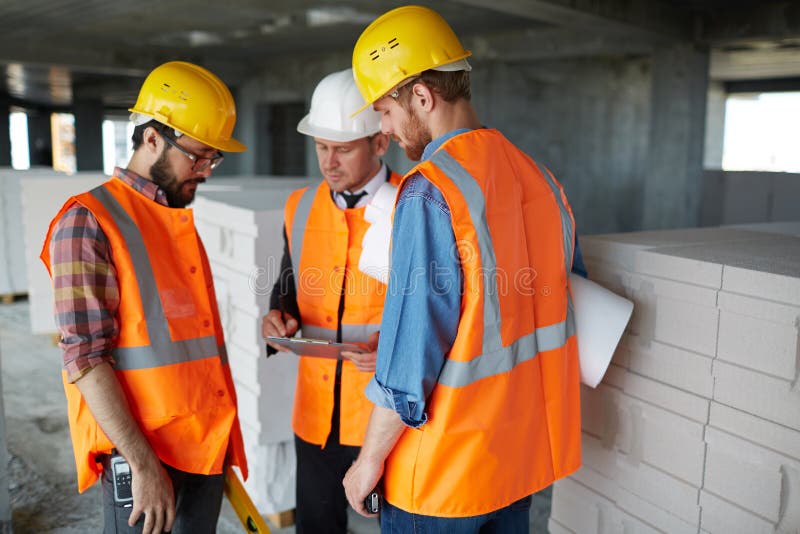 Inspection on Construction Site Stock Image - Image of development ...
