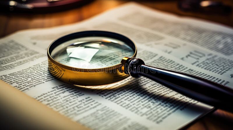 Inspection Document Magnifying Glass Stock Illustration - Illustration ...