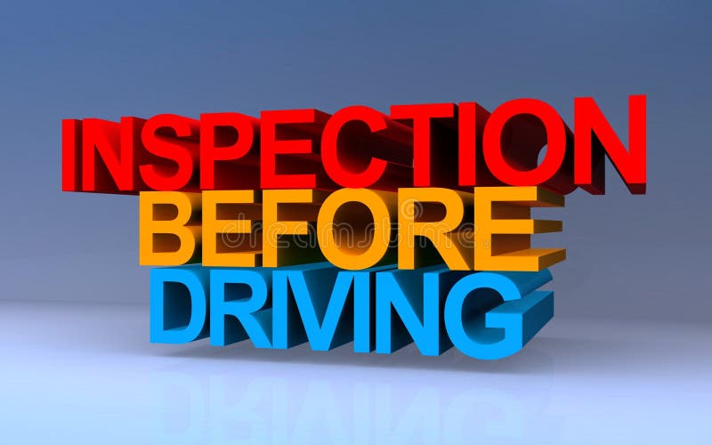 Inspection before Driving on Blue Stock Illustration - Illustration of ...