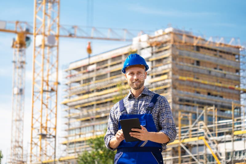 Inspection Engineer Worker at Construction Site Stock Image - Image of ...