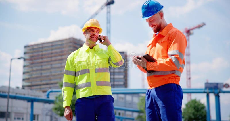 Inspection Engineer Worker at Construction Site Stock Image - Image of ...