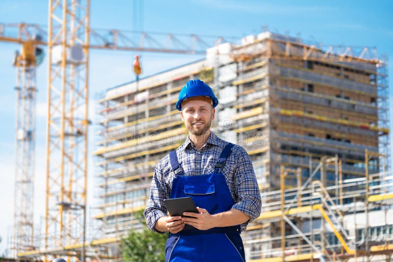 Inspection Engineer Worker at Construction Site Stock Image - Image of ...