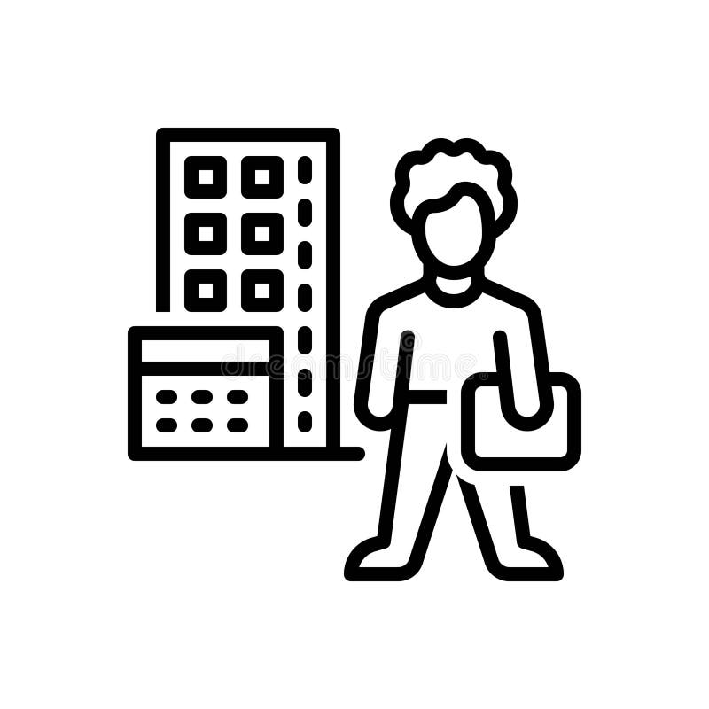 Black Line Icon for Inspection, Surveyor and Inspector Stock Vector ...